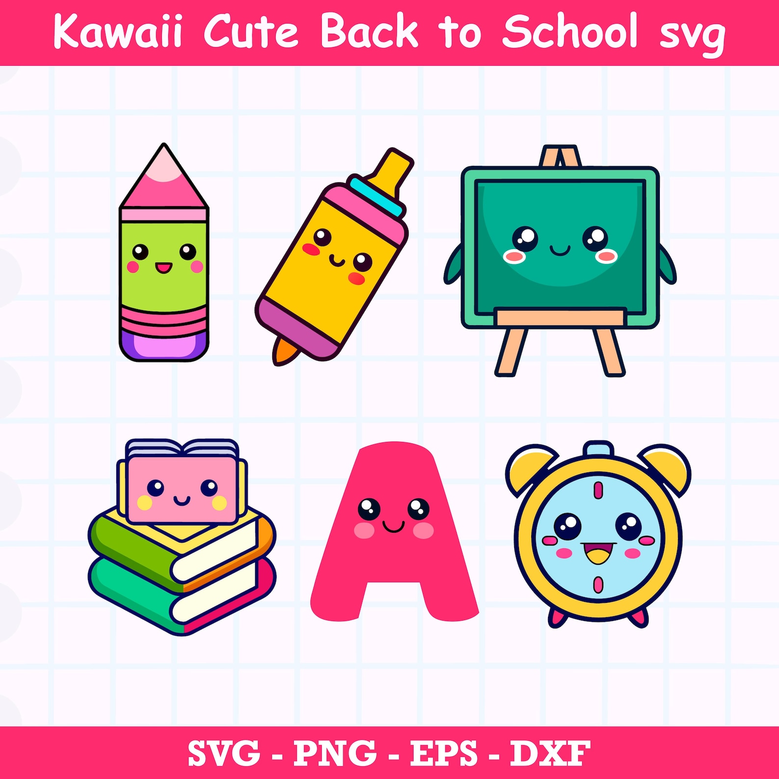Cute School Supplies, Kawaii School PNG, School Supplies PNG, Back to ...
