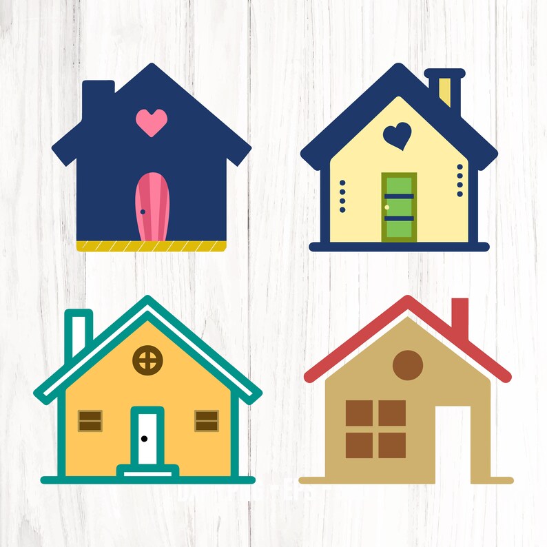 House Svg Bundle, House Clipart, Home Png, Little House Svg, Cute House ...