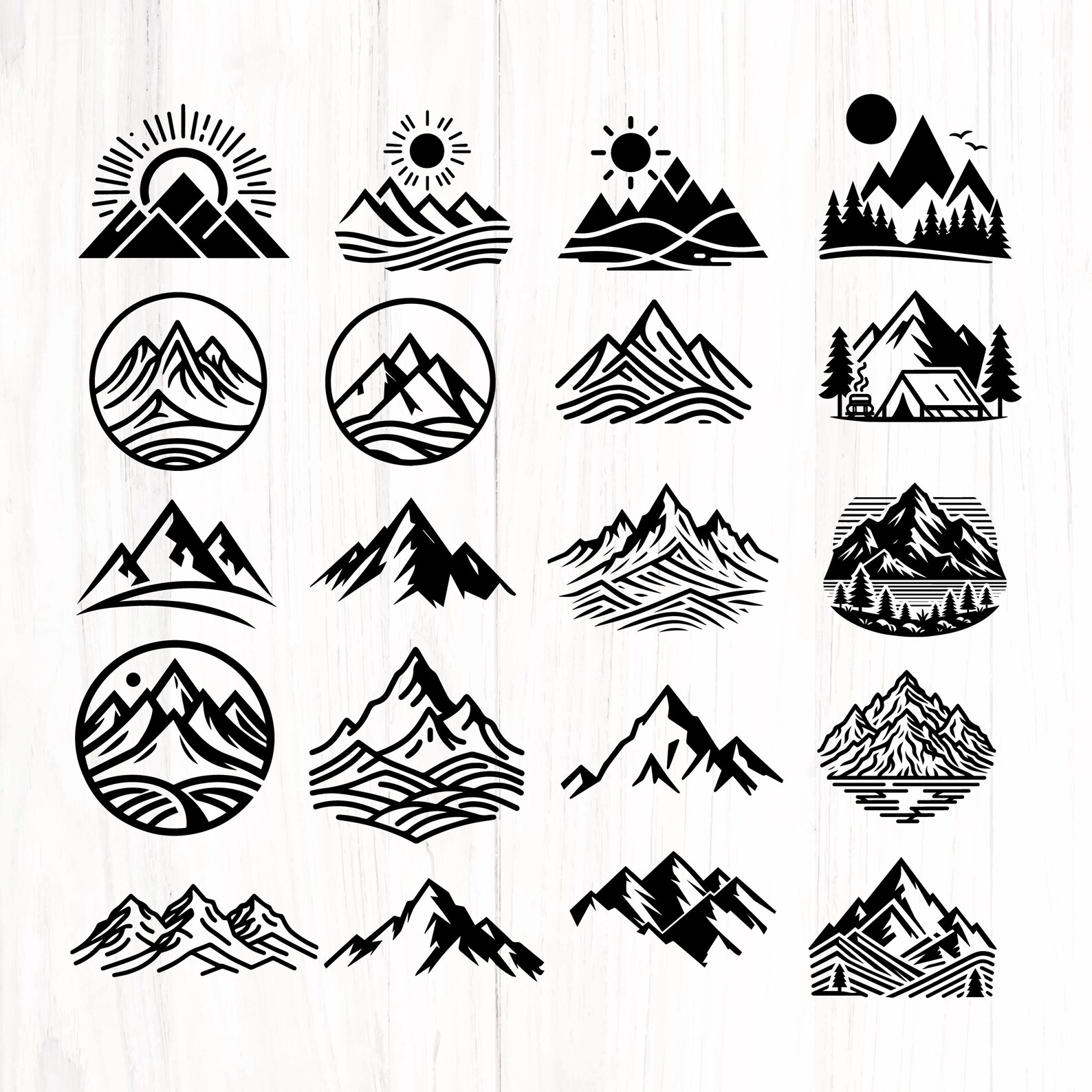 Mountains Svg Bundle, Mountain Svg, Mountains Cut File, Mountain ...