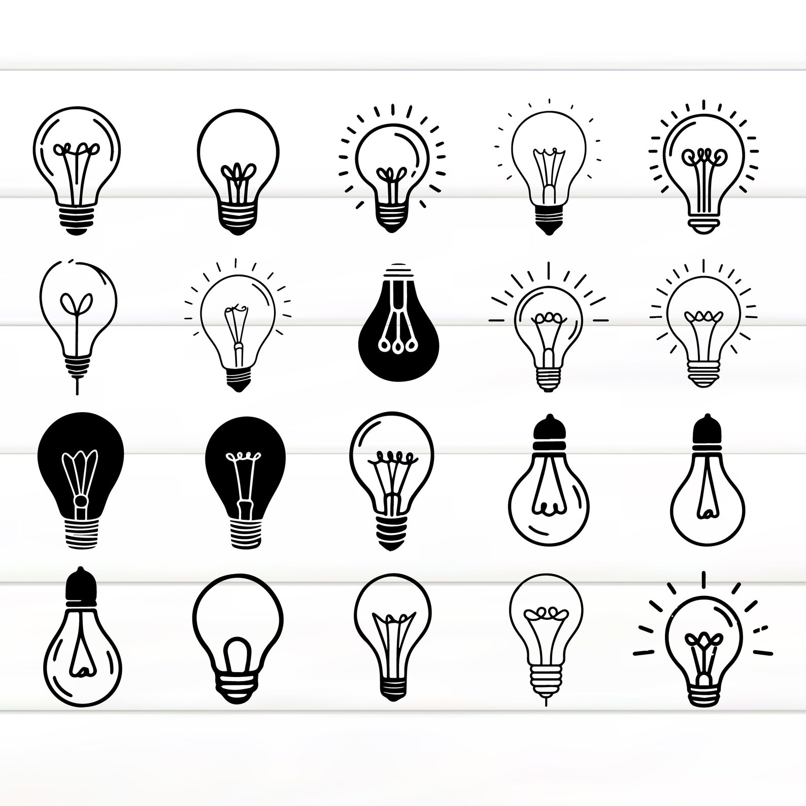 Light Svg Bundle, Lightbulb Svg, Light Bulb Png, Light Bulb Cut Files ...