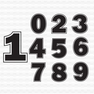 Numbers Svg, Numbers Png, Numbers Cut File, Varsity Font Svg, Number ...