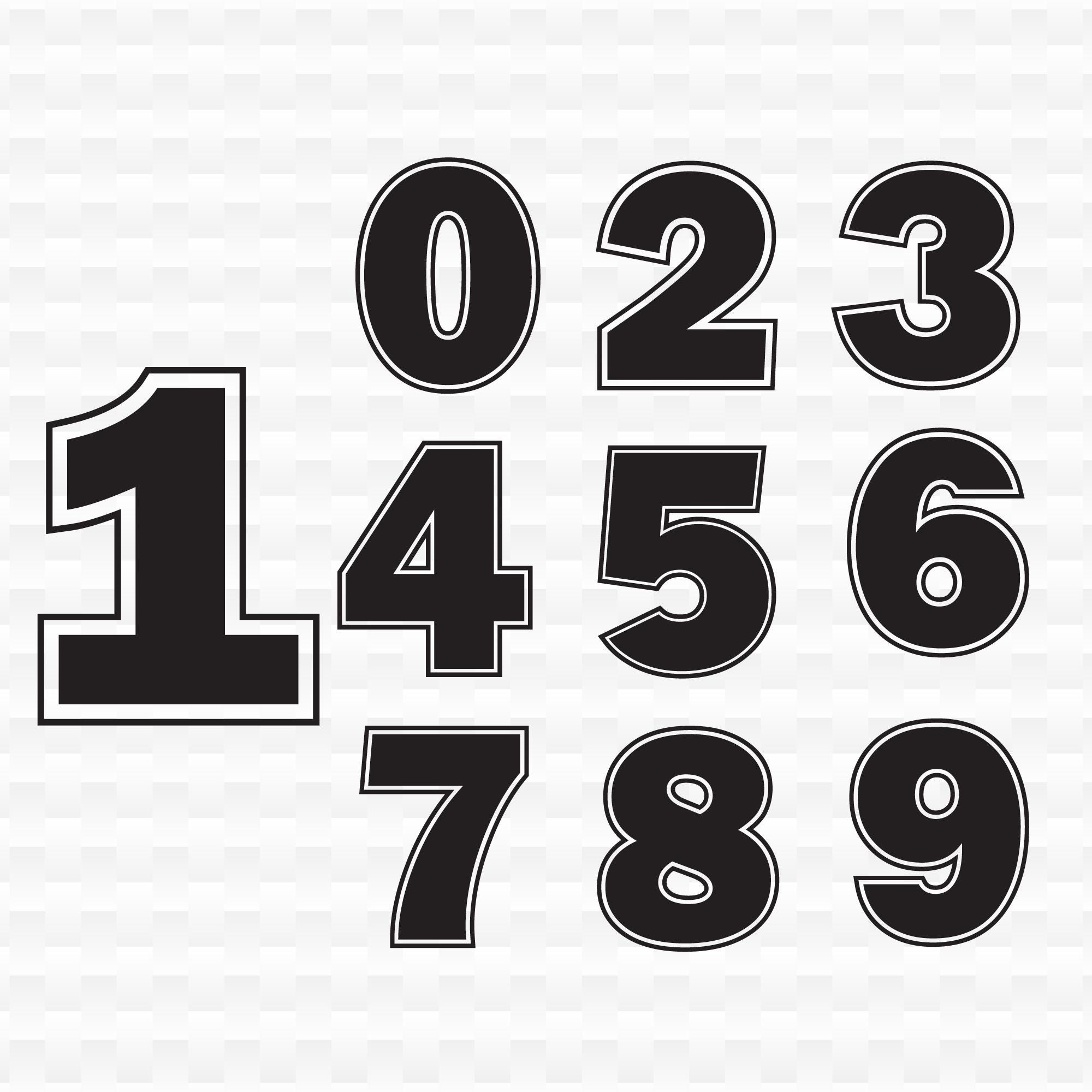 Numbers Svg, Numbers Png, Numbers Cut File, Varsity Font Svg, Number ...