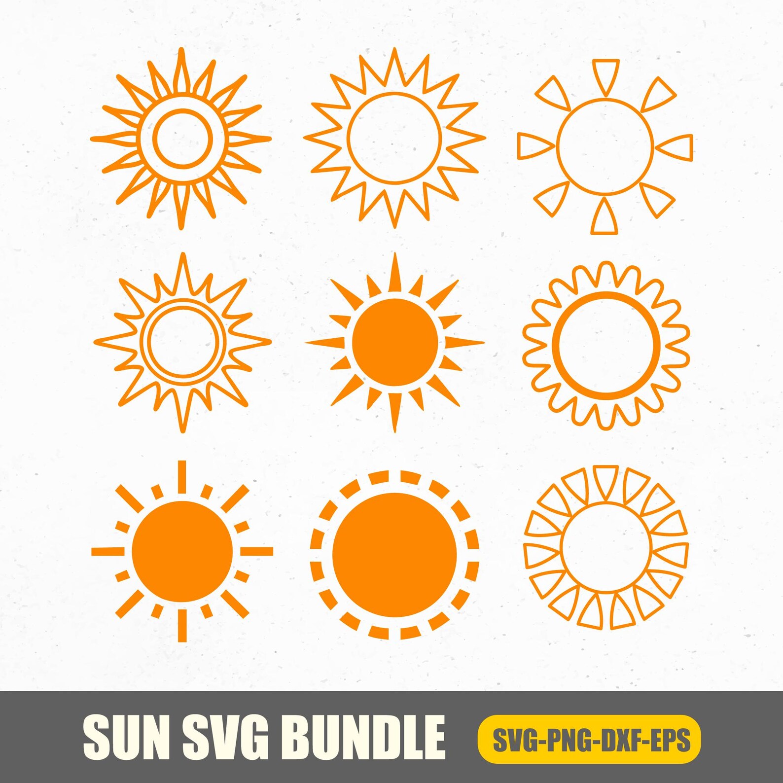 Sun SVG Bundle, Sun Cut File, Sun Vector, Sun Clipart, Sunshine Svg ...