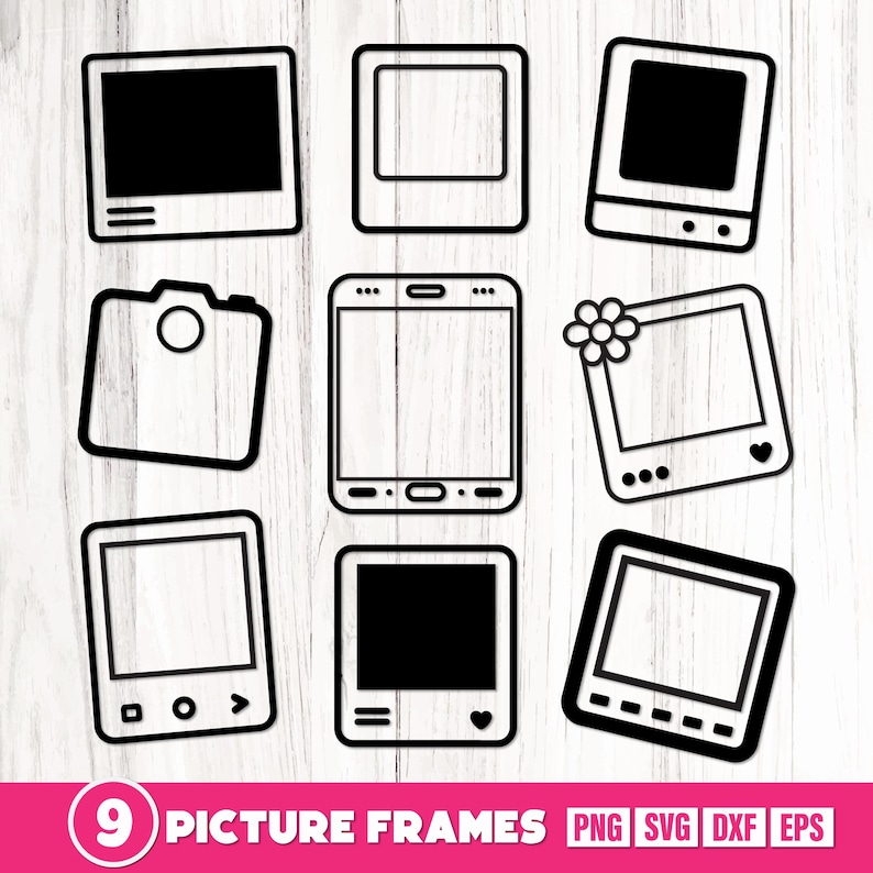 Photo Frame Svg, Photo Frame Png, Picture Frame Svg, Frames Cut File ...