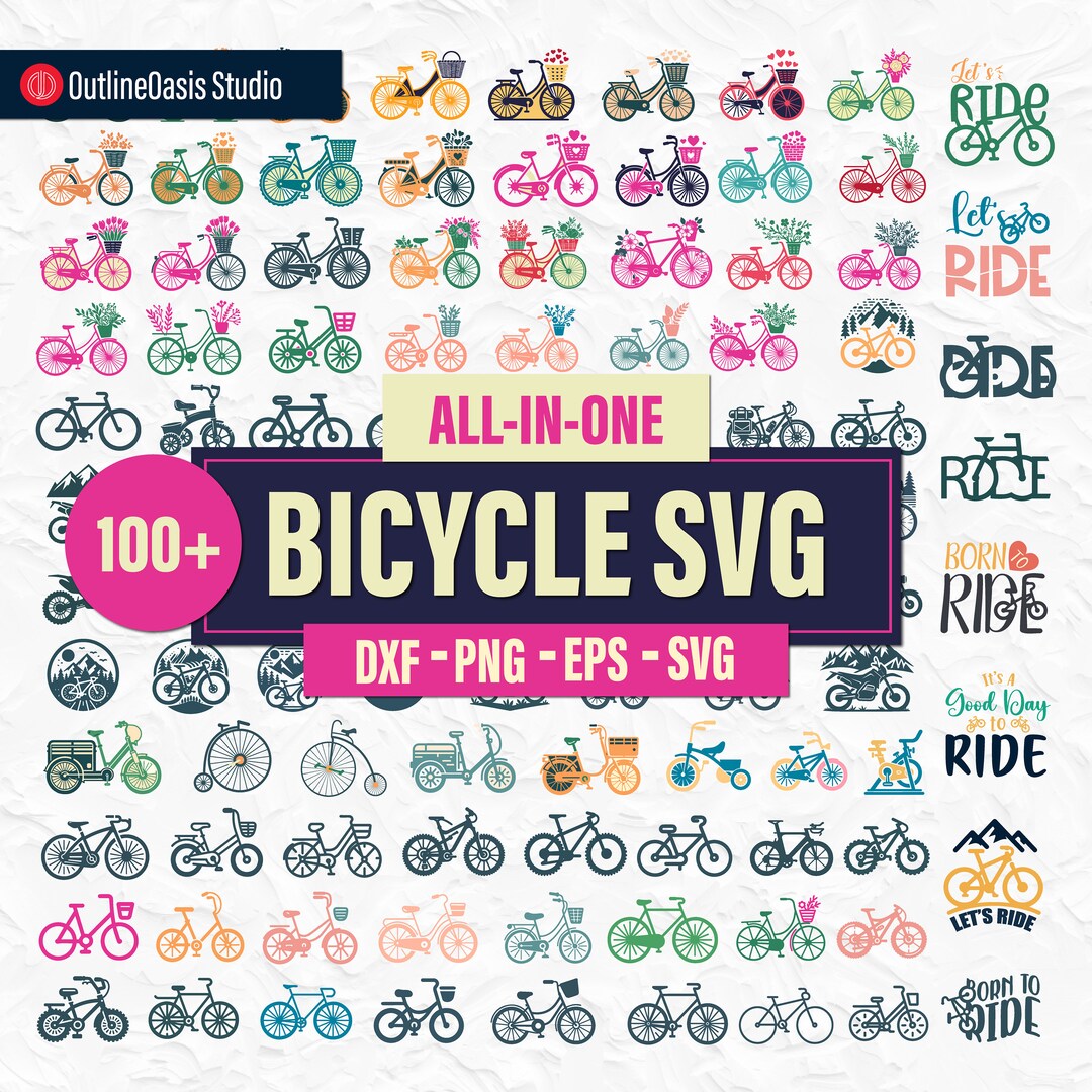 100+ Bicycle SVG Bundle, Mountain Bike Svg, Bicycle PNG, Cycling T ...