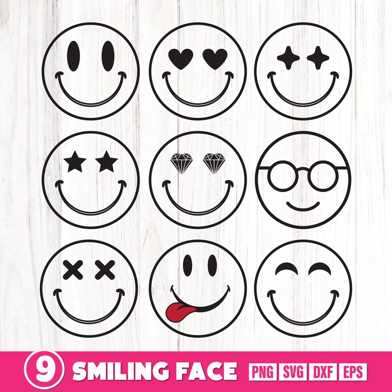 Smiley Face Svg, Smiley Face Png, Happy Face Svg, Happy Face Clipart ...