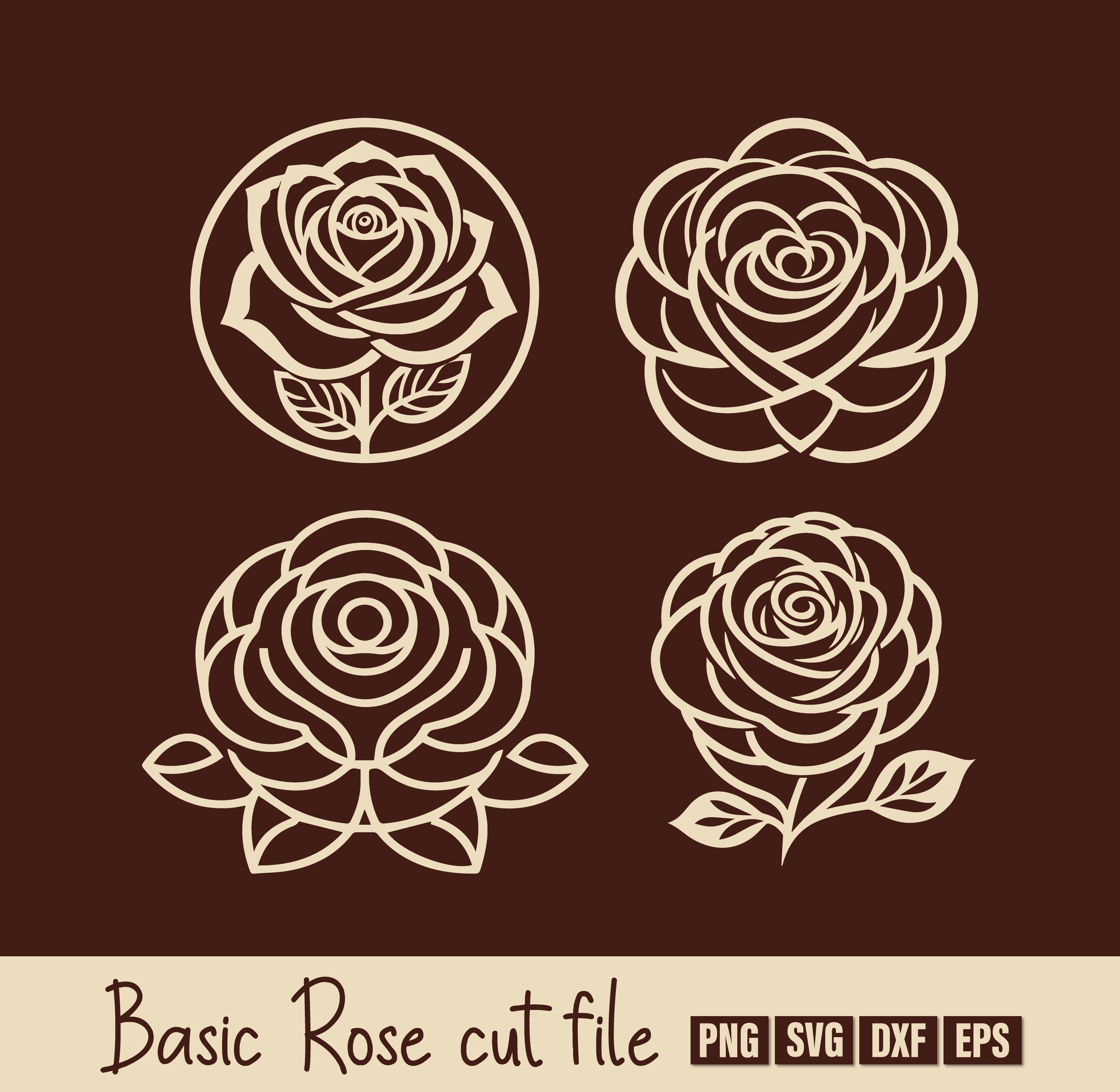 Rose Svg Cut File, Rose Bundle Svg, Rose Outline Svg, Rose Cut File ...