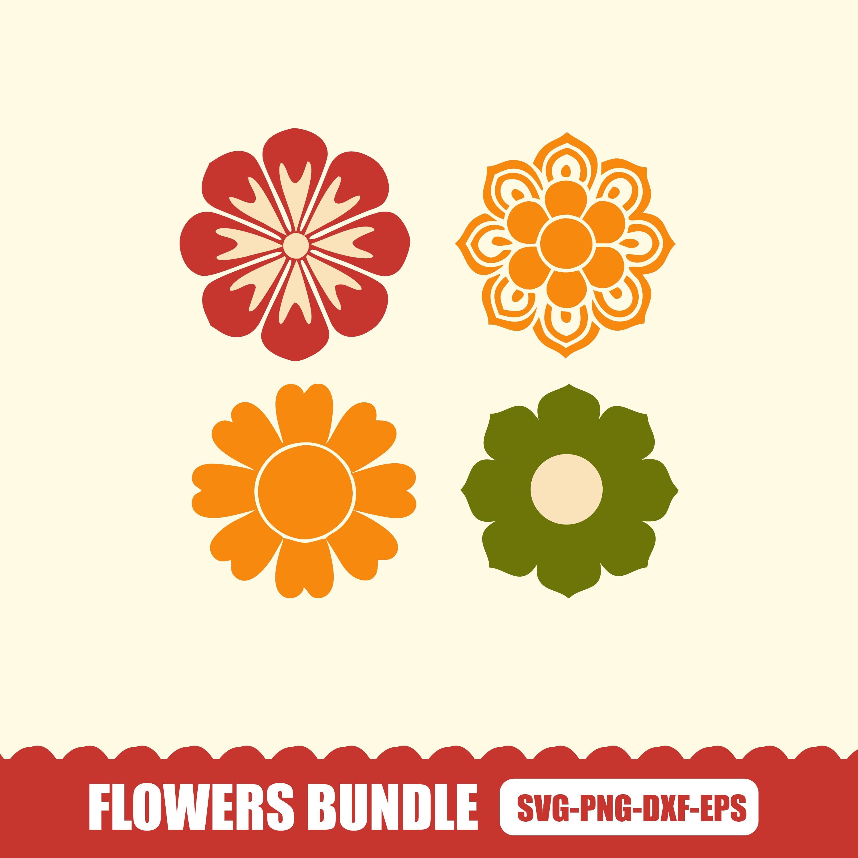 Flower Svg Bundle, Flower Png Bundle, Flower Clipart, Flower Bundle Svg ...