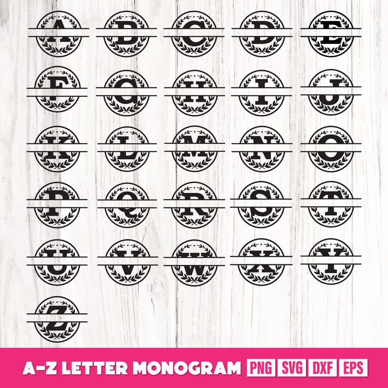 Family Monogram Svg, Monogram Letters Svg, Monogram Letters Png, Split ...
