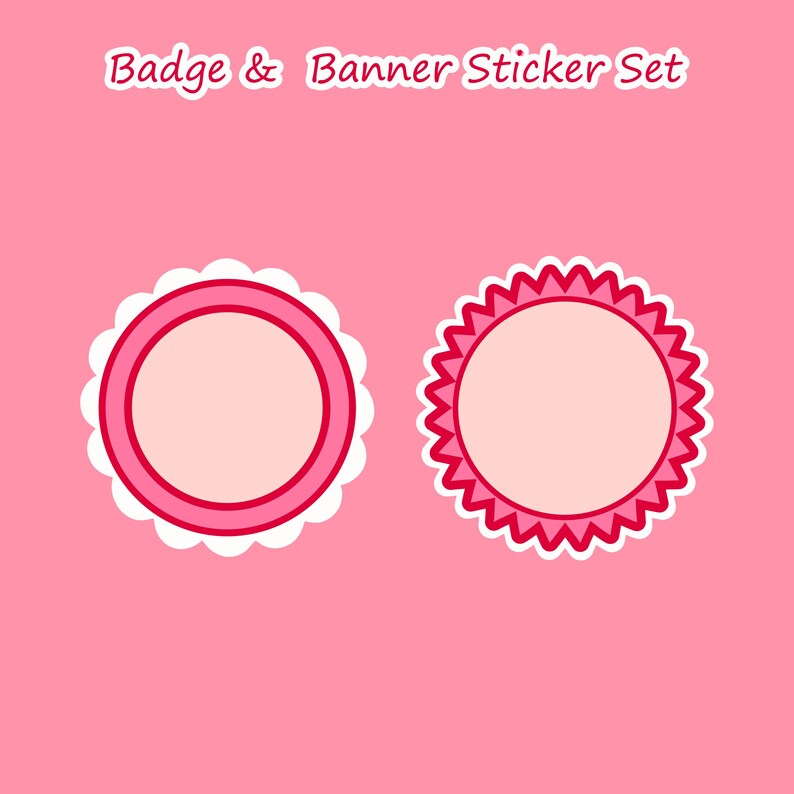 Pink Badge Banner Clipart Set, SVG, PNG, EPS, Vector Labels, Shield ...