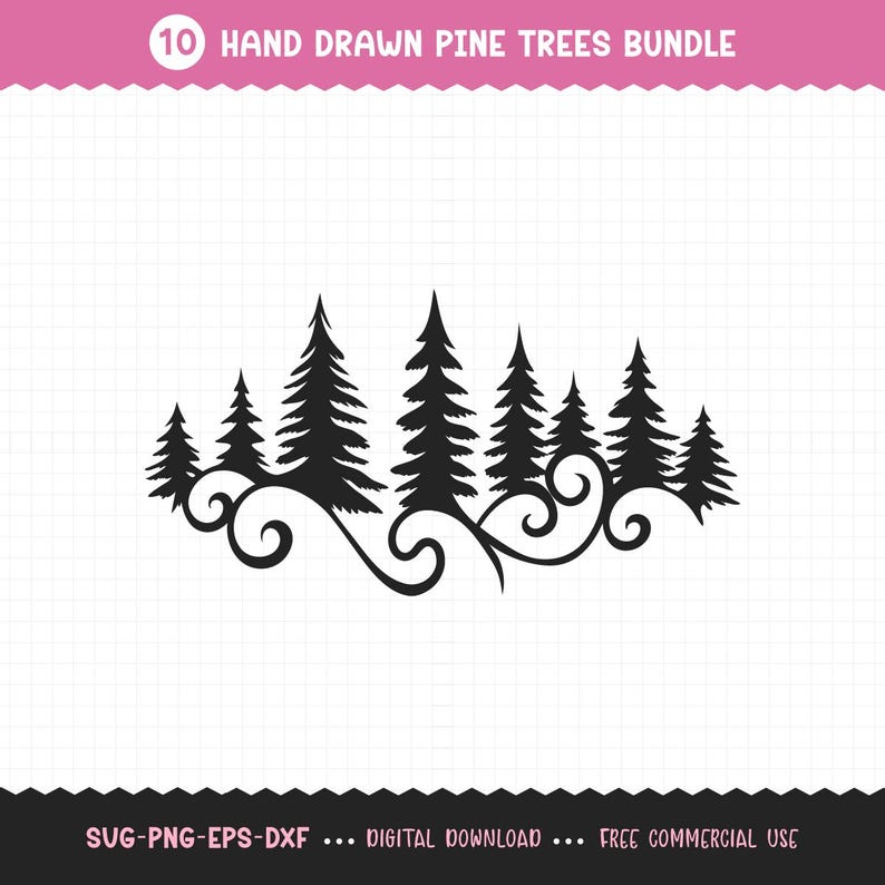 Pine Tree SVG, Treeline SVG, Pine Tree PNG, Evergreen Trees Svg ...