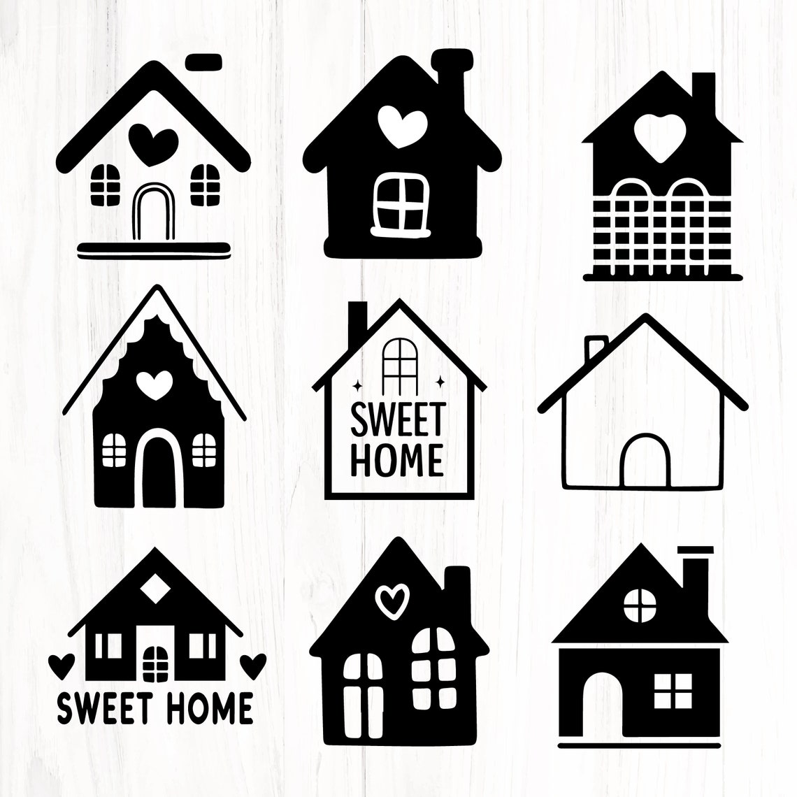 33 Sweet Home Svg, House Svg Bundle, House Silhouette, Little House Svg ...