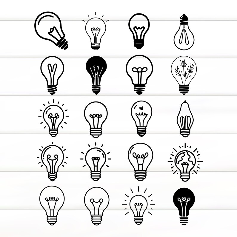 Light Svg Bundle, Lightbulb Svg, Light Bulb Png, Light Bulb Cut Files ...