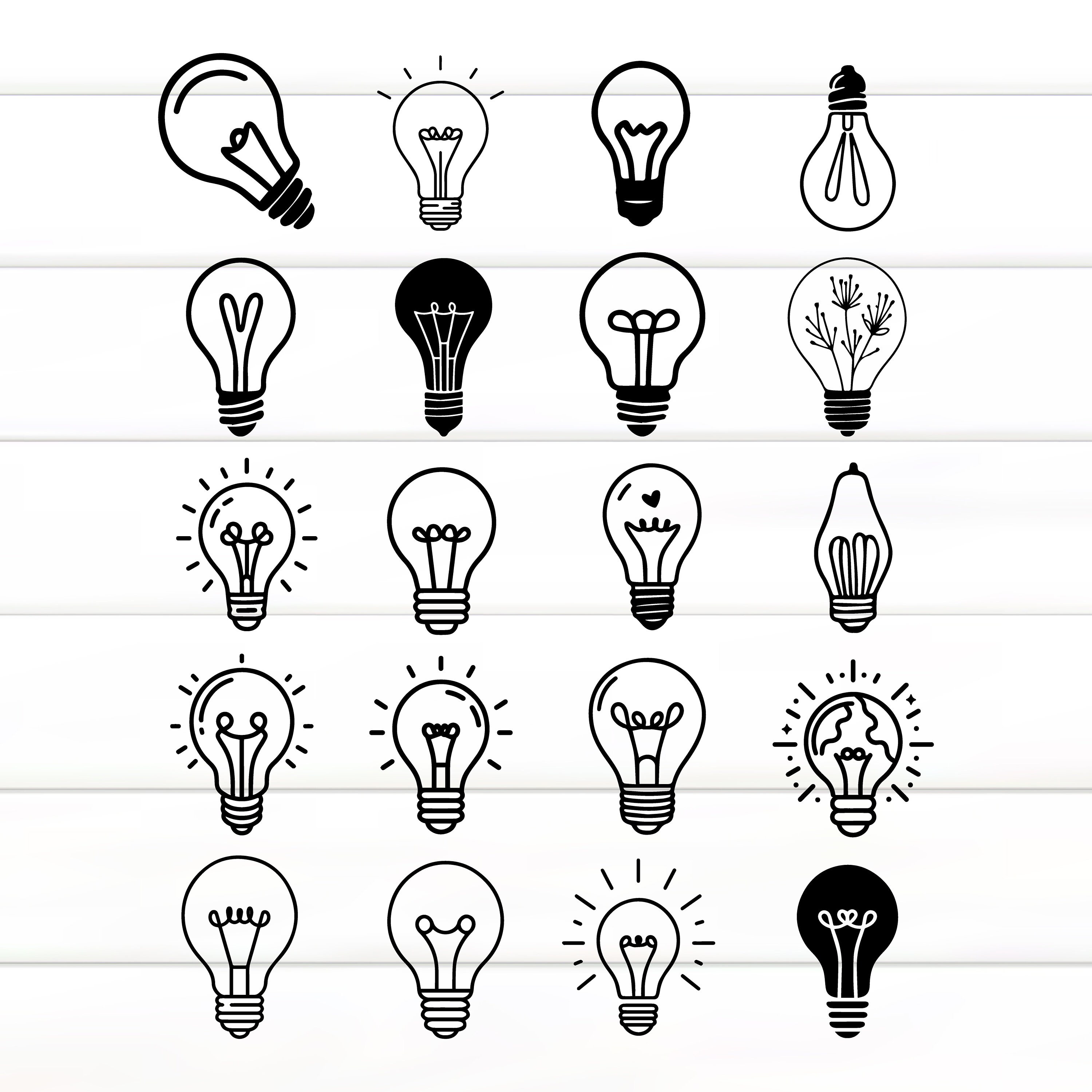 Light Svg Bundle, Lightbulb Svg, Light Bulb Png, Light Bulb Cut Files ...