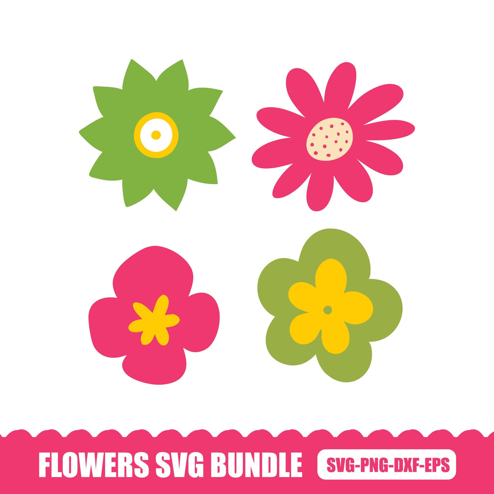 Flower Svg Bundle, Flower Png Bundle, Flower Clipart, Flower Bundle Svg ...