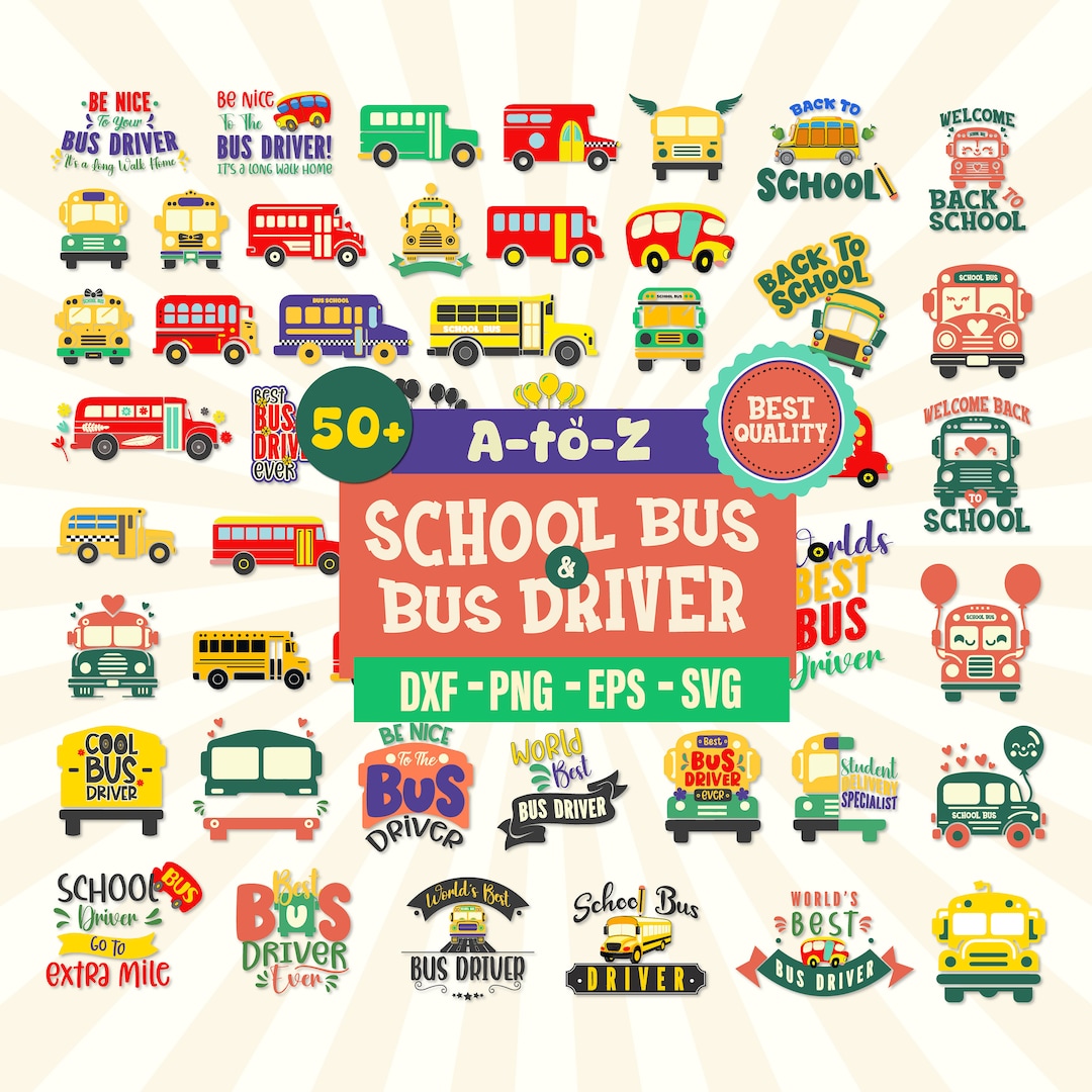School Bus Driver SVG Bundle, Back to School Designs (digital Download ...