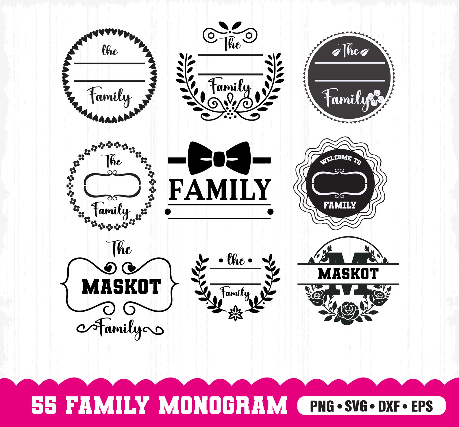 Family Monogram SVG Bundle, 55 Wreath Designs (digital Download) - Etsy