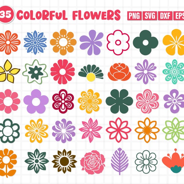 Flower Shapes Svg - Etsy