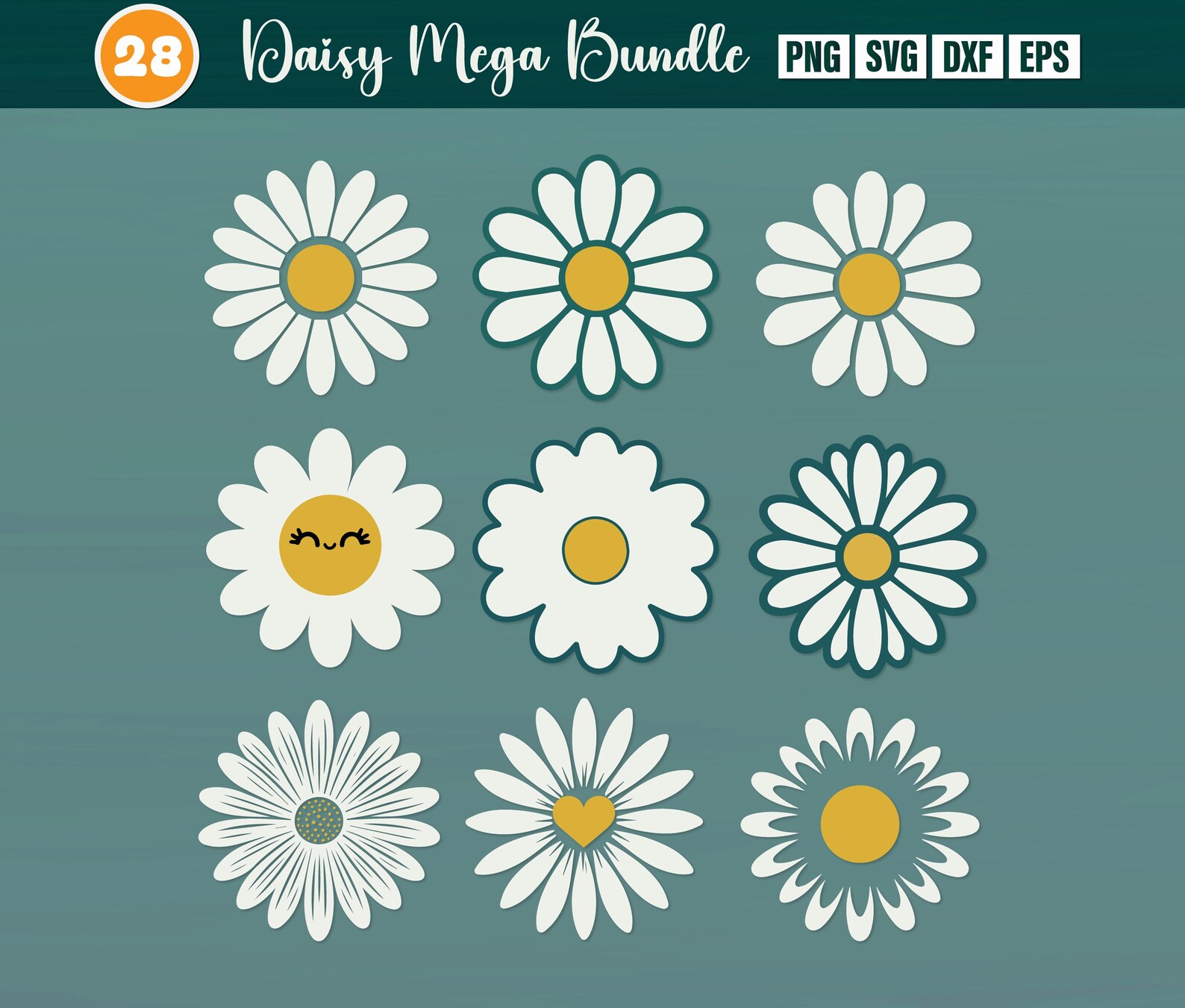 Daisy Svg Bundle, Daisy Flower Svg, Daisy Flower Png, Daisy Flower ...