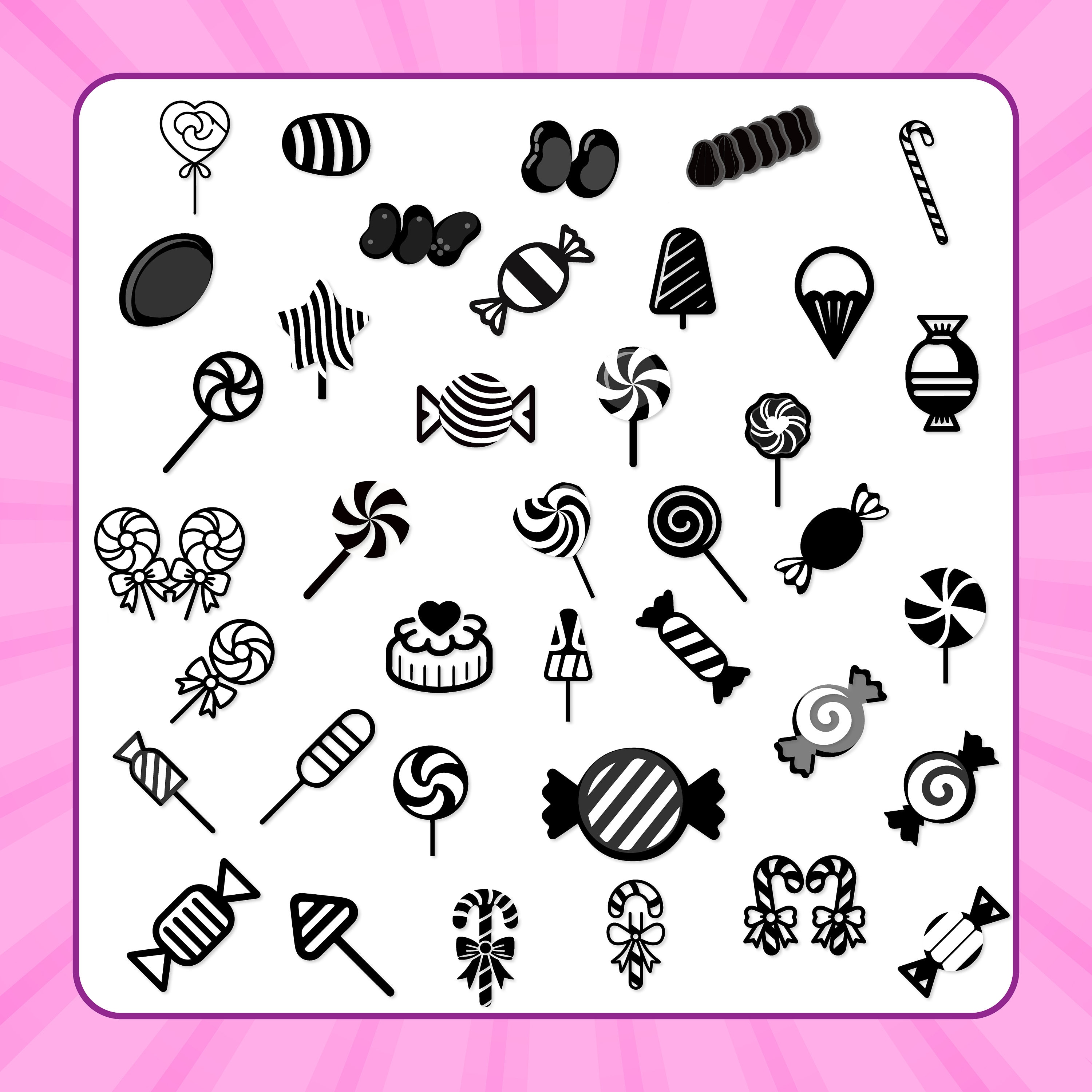160 Candy SVG Clipart Bundle, Sweets Graphics (digital Download) - Etsy