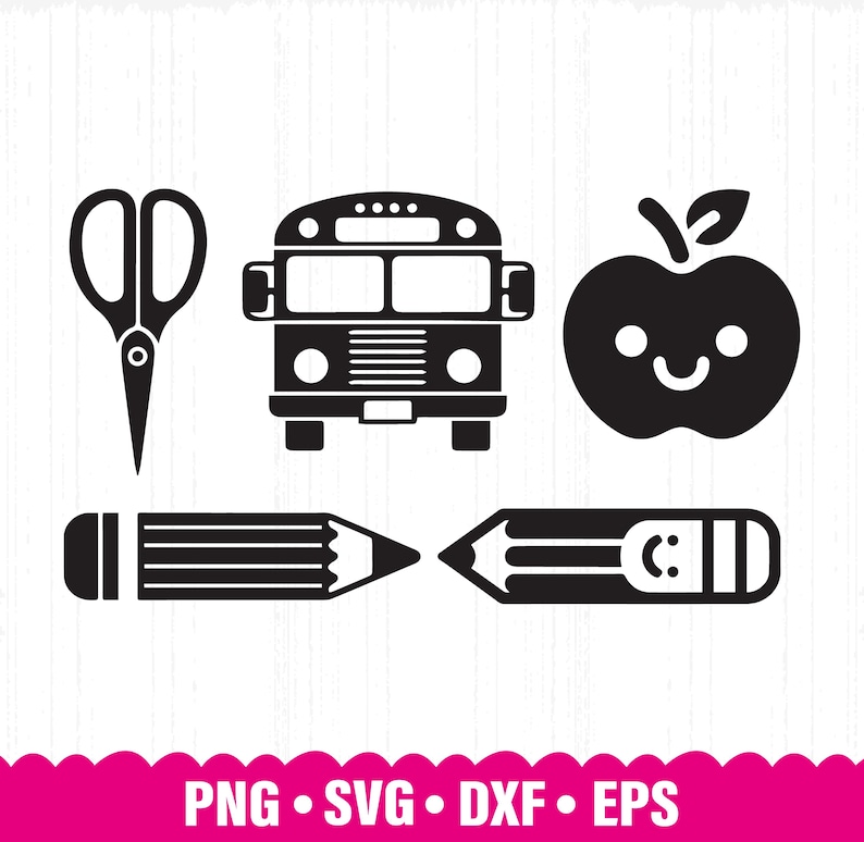 School Svg Bundle, Back to School Svg, Cute School Supplies, School ...