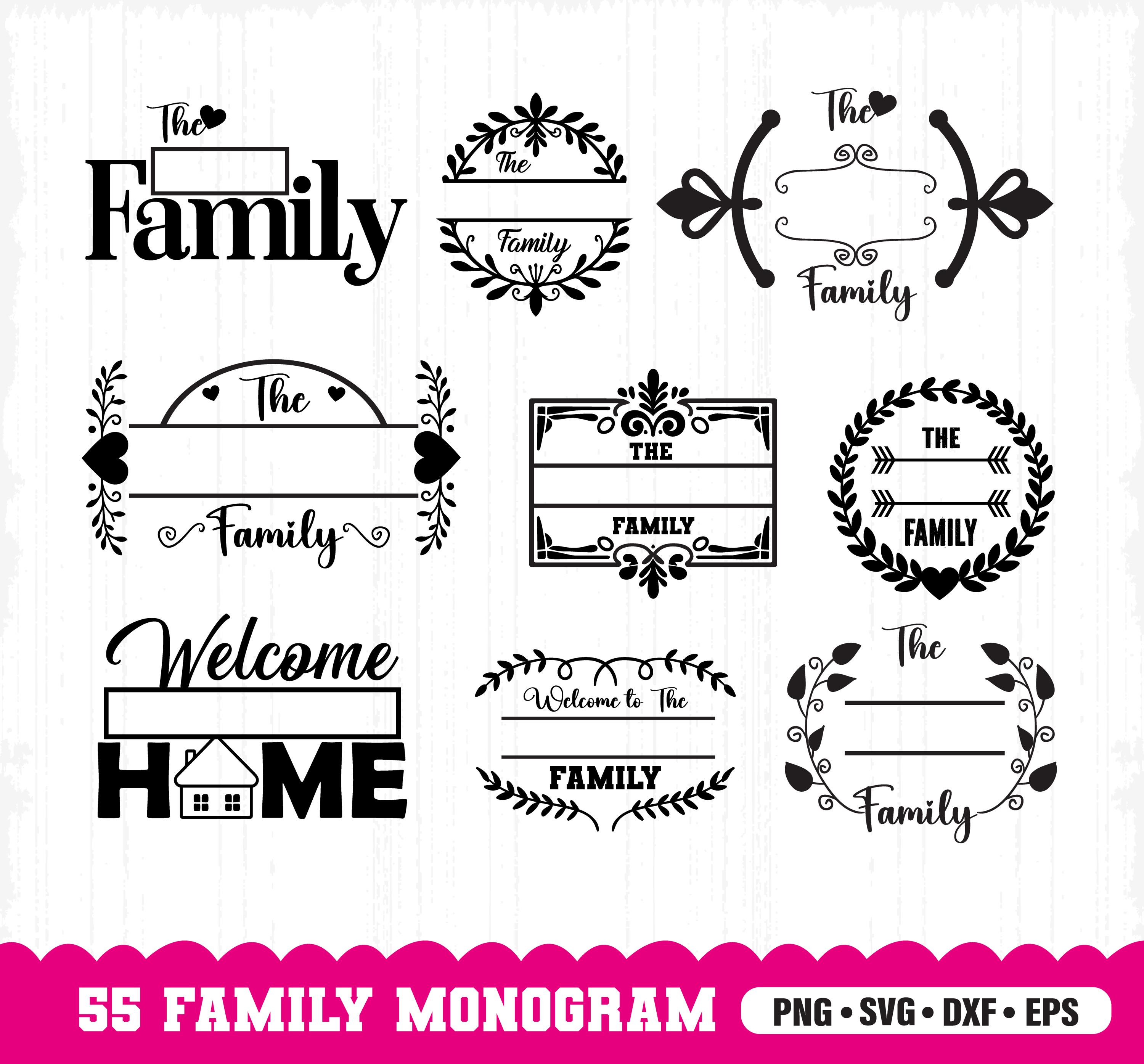 Family Monogram Svg, Family Name Svg, Wedding Monogram Svg, Family Sign ...