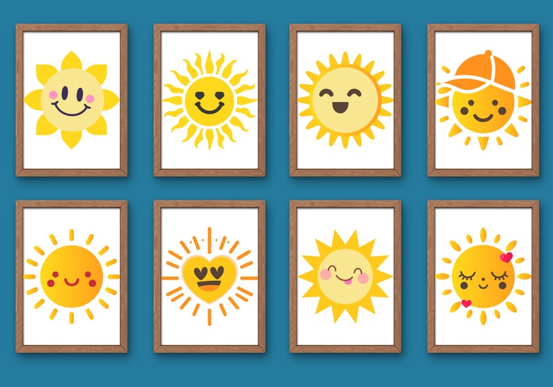 Cute Sun Clipart, Cute Sun Svg, Happy Cute Sun, Summer Smile Face, Sun ...