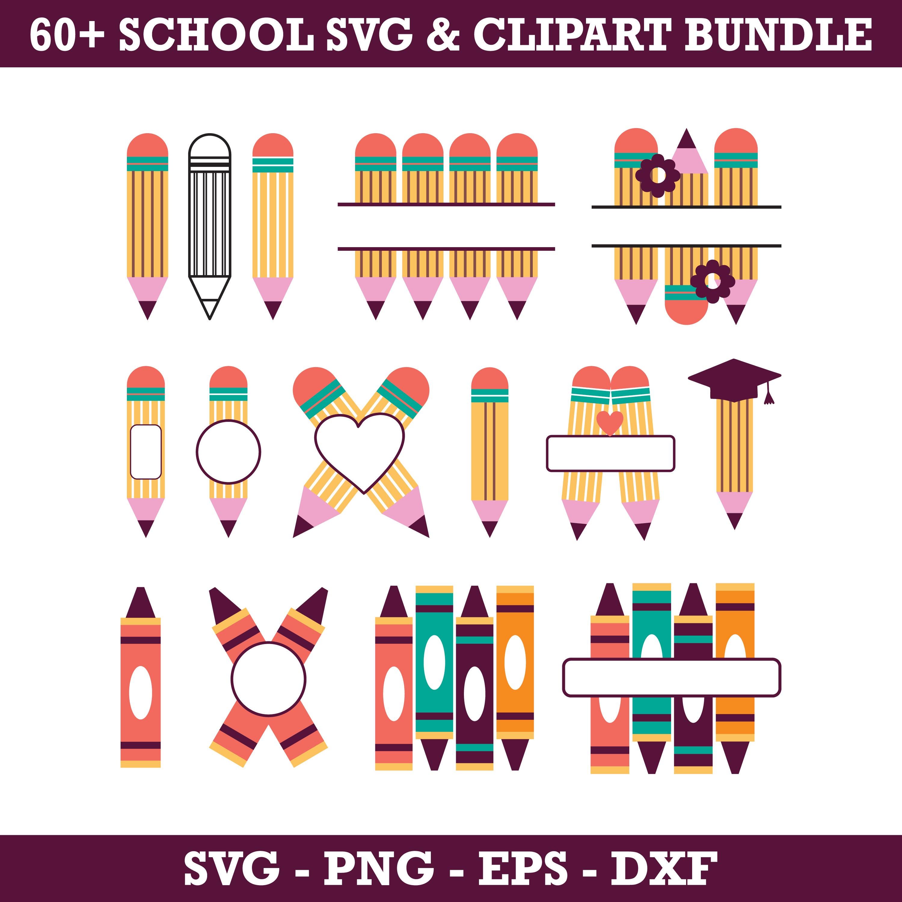 School SVG Clipart Bundle, Elementary Designs (digital Download) - Etsy