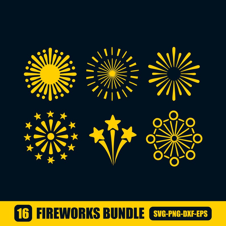 Firework Svg, Fireworks Svg, Fireworks Svg Cut File, Fireworks Clipart ...