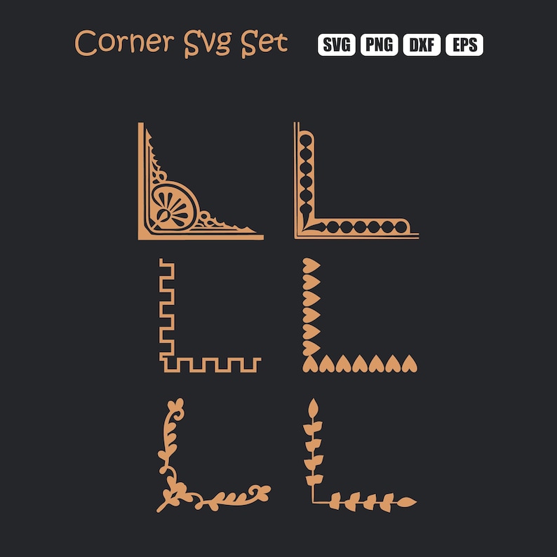 Corner SVG, Corner SVG Files, Corner PNG, Decorative Corners, Corner ...