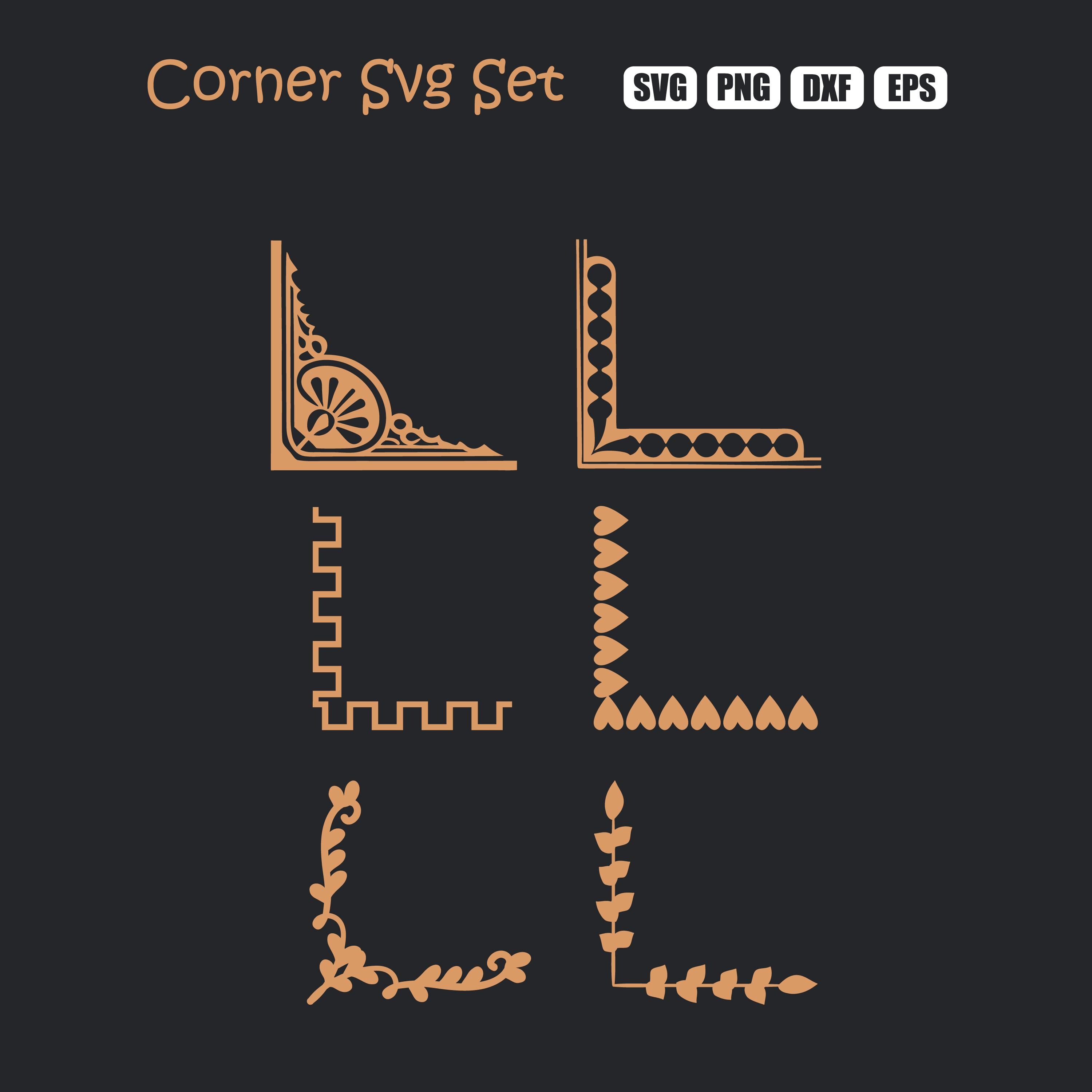 Corner SVG, Corner SVG Files, Corner PNG, Decorative Corners, Corner ...
