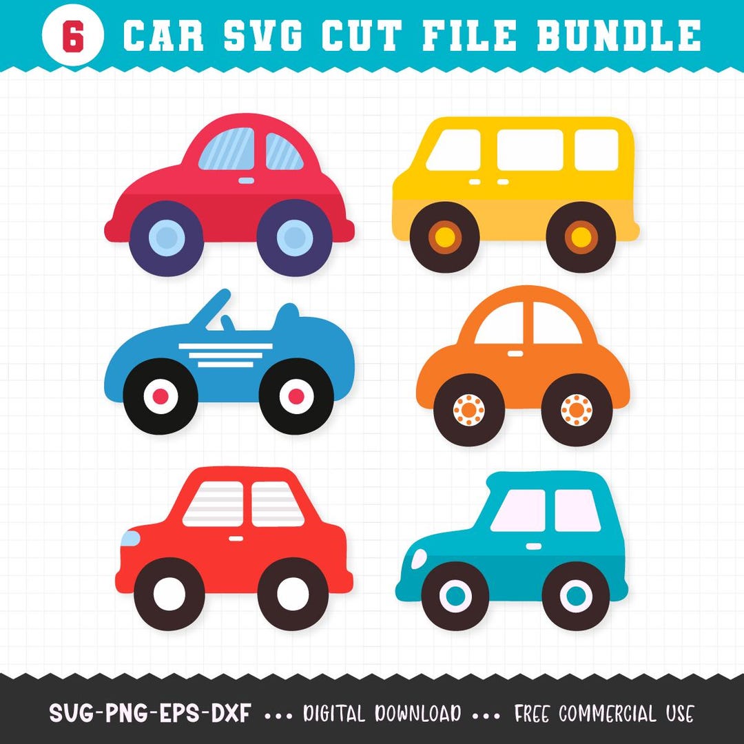 Car Clipart / Car SVG Bundle / Cute Car SVG / Car PNG / Kid's Car Svg ...