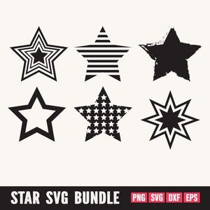 Star Svg Bundle, Star Cutting File, Star Cricut, Stars Clipart, Star ...