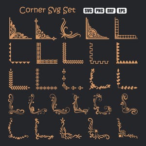 Decorative Corner SVG Bundle, Floral Frame Designs (digital Download ...