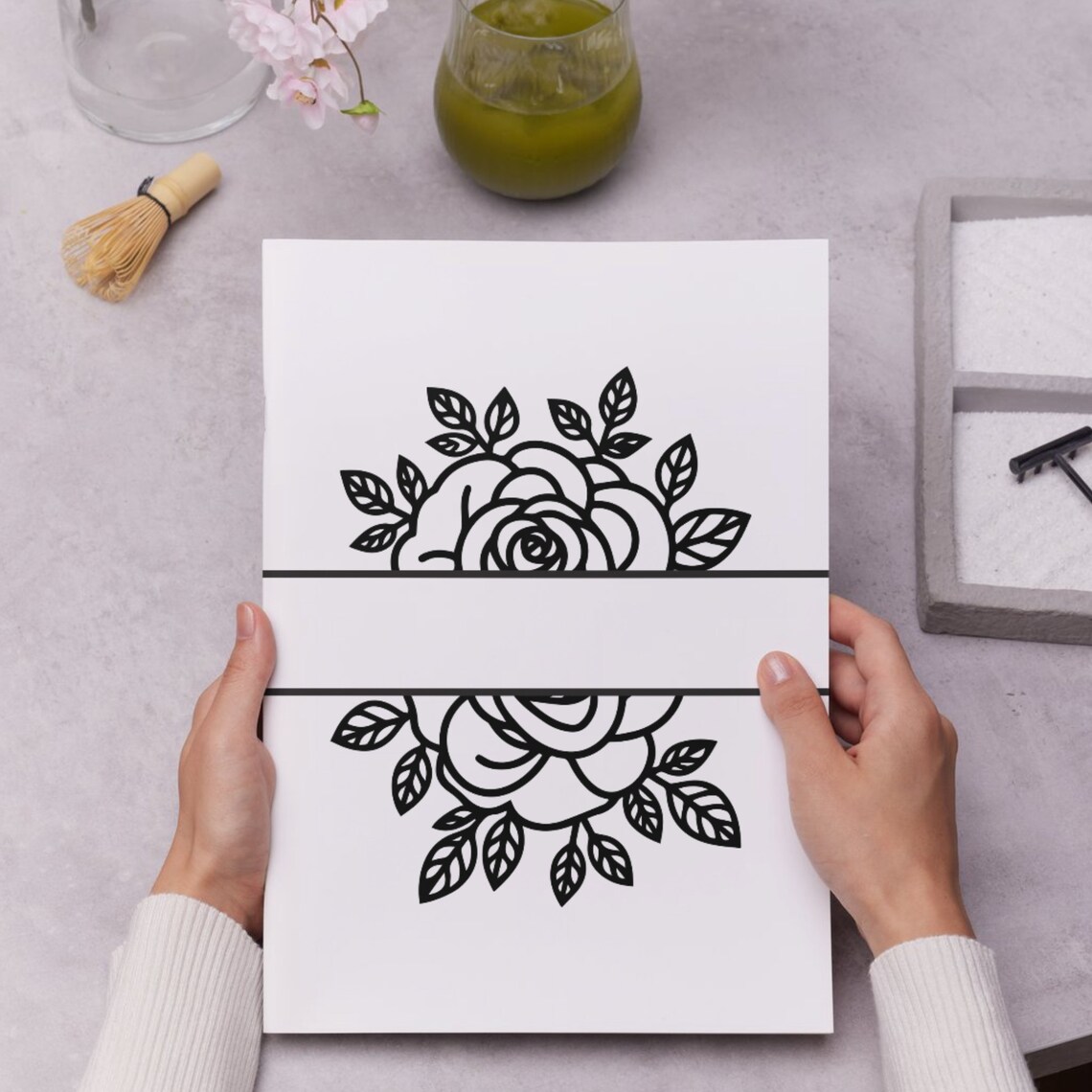 Rose Name Frame Svg, Custom Flower Svg, Rose Birth Flower, Flower Frame ...