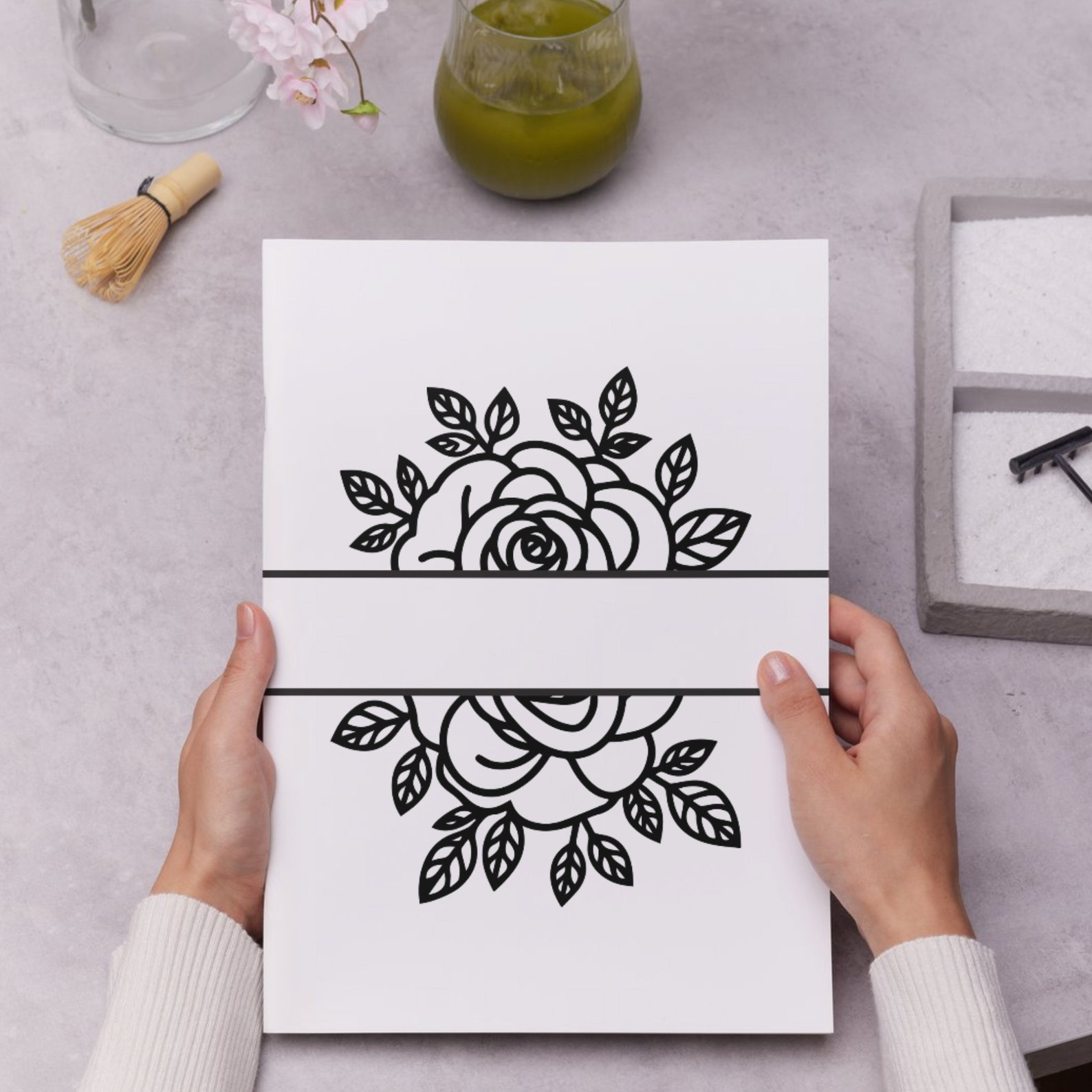 Rose Name Frame Svg, Custom Flower Svg, Rose Birth Flower, Flower Frame ...