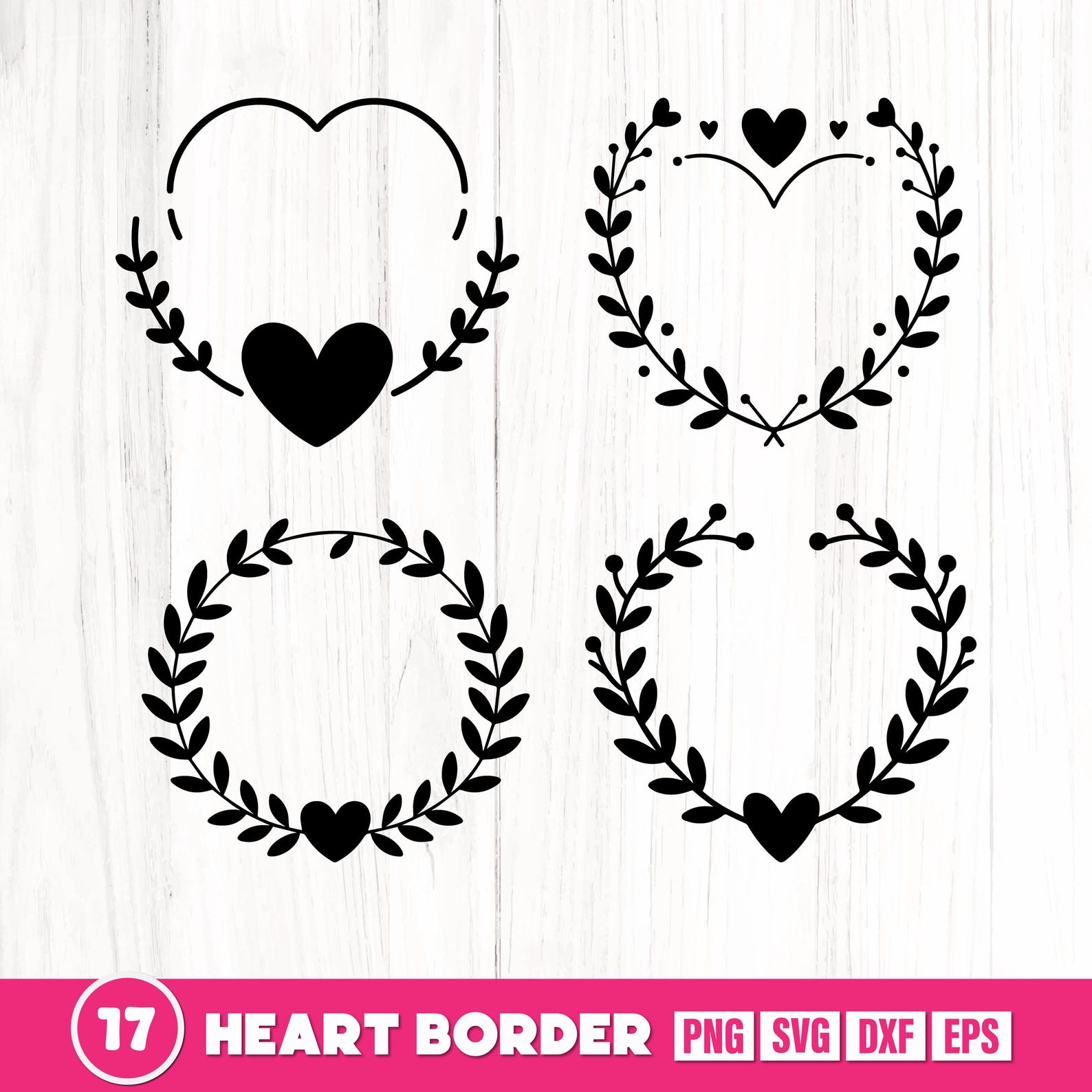 Heart Wreath Svg, Heart Border Svg, Heart Monogram Svg, Heart Text ...