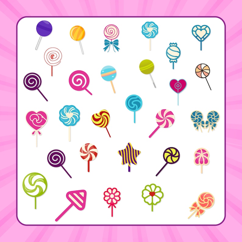 160 Candy Svg Bundle, Candy Clipart, Sweets Svg, Lollipops Svg ...