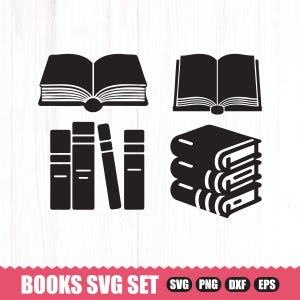 Books SVG Bundle, Books SVG, Book Cut Files, Books Clipart, Books ...