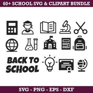 School SVG Clipart Bundle, Elementary Designs (digital Download) - Etsy