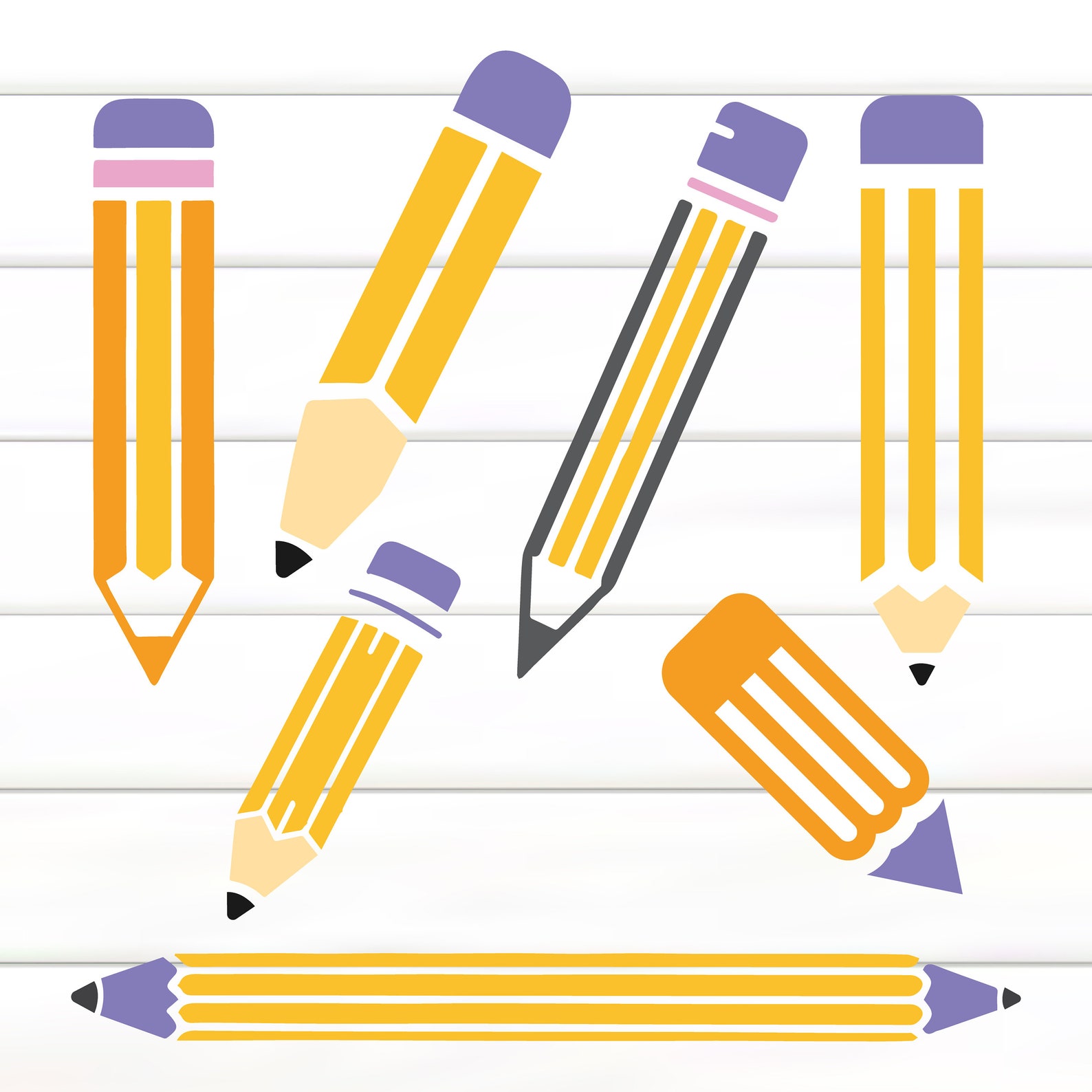 Pencil Svg Bundle, Pencil Png Bundle, Pencil Cut File, Pencil Clipart ...