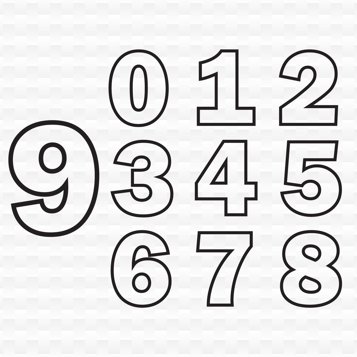 Numbers Svg, Numbers Png, Numbers Cut File, Varsity Font Svg, Number ...