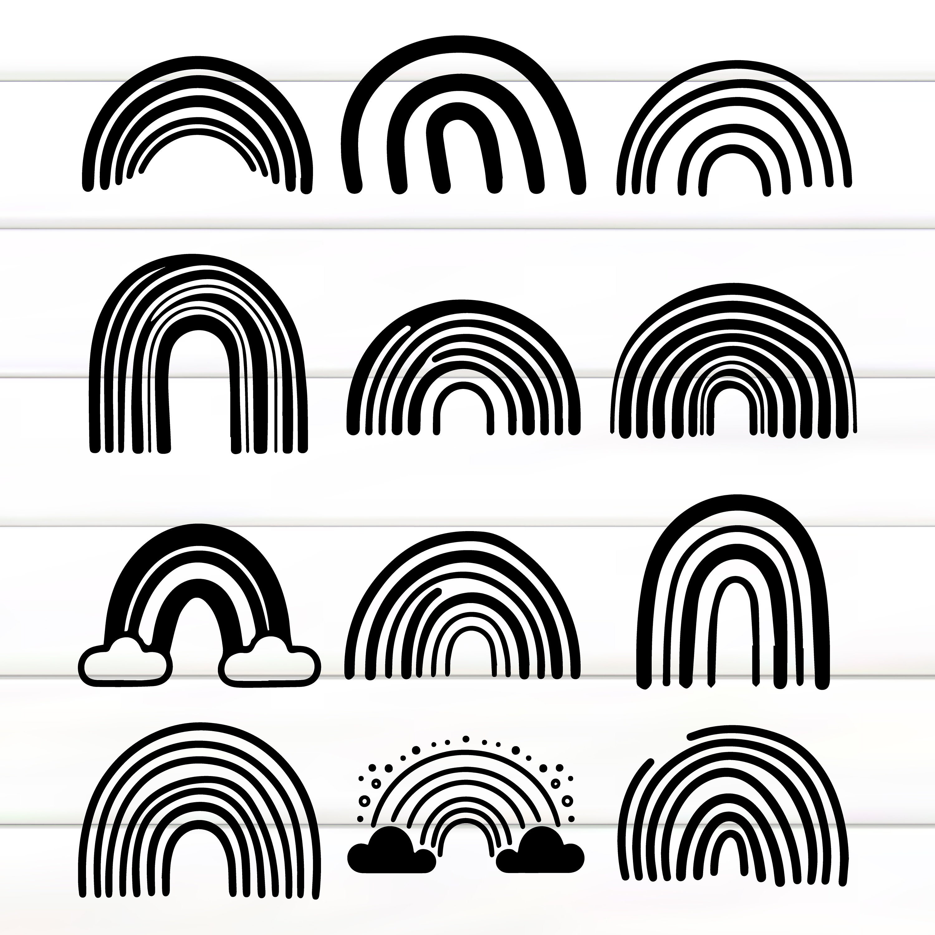 50 Rainbow Cut File, Rainbow Svg Bundle, Boho Rainbow Svg, Rainbow Png ...