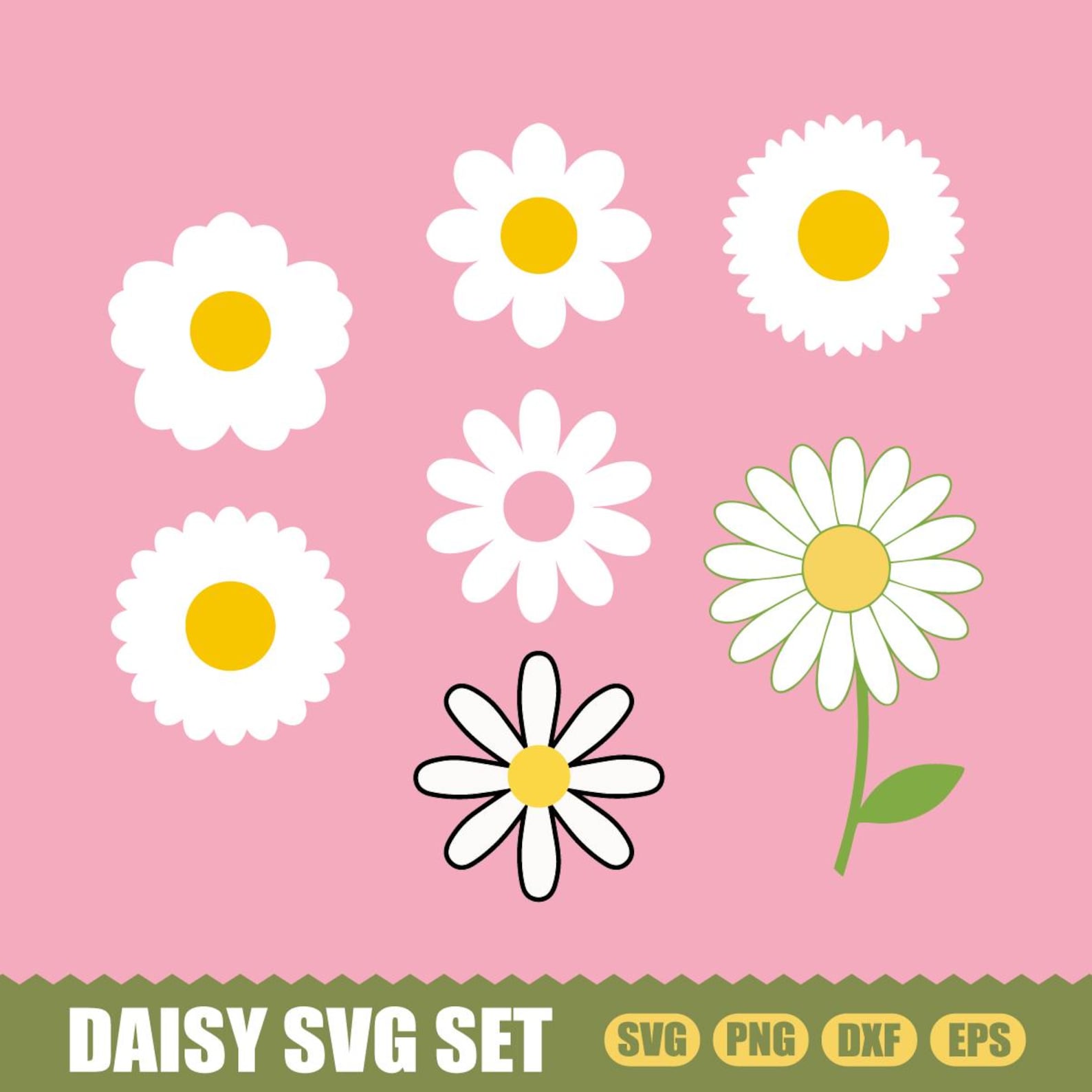 Daisy SVG Bundle, Daisy Flower SVG, Daisy Flower PNG, Daisy Flower ...