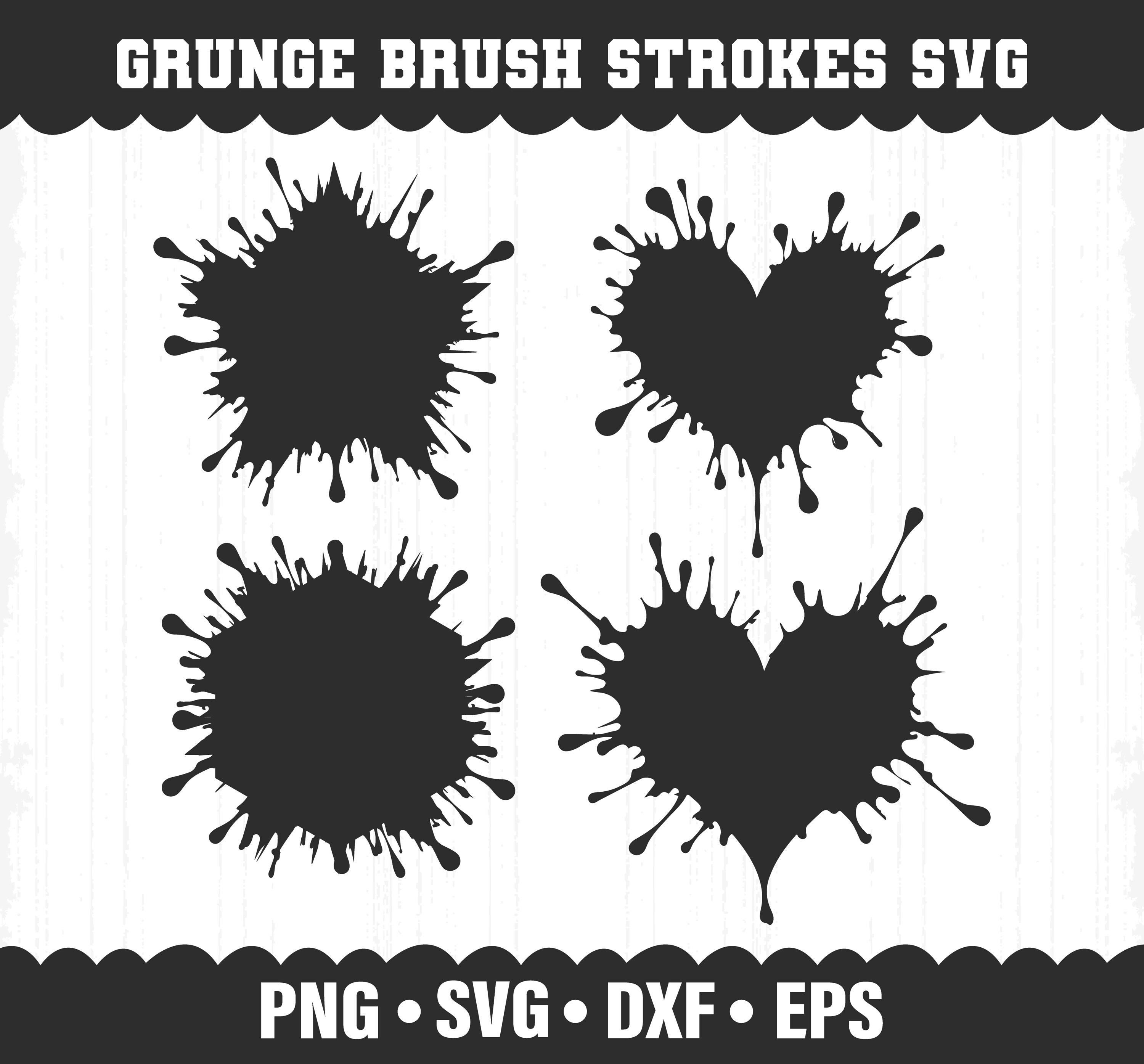 Splatter Svg, Brush Strokes Svg, Splatter Background, Distressed Svg ...