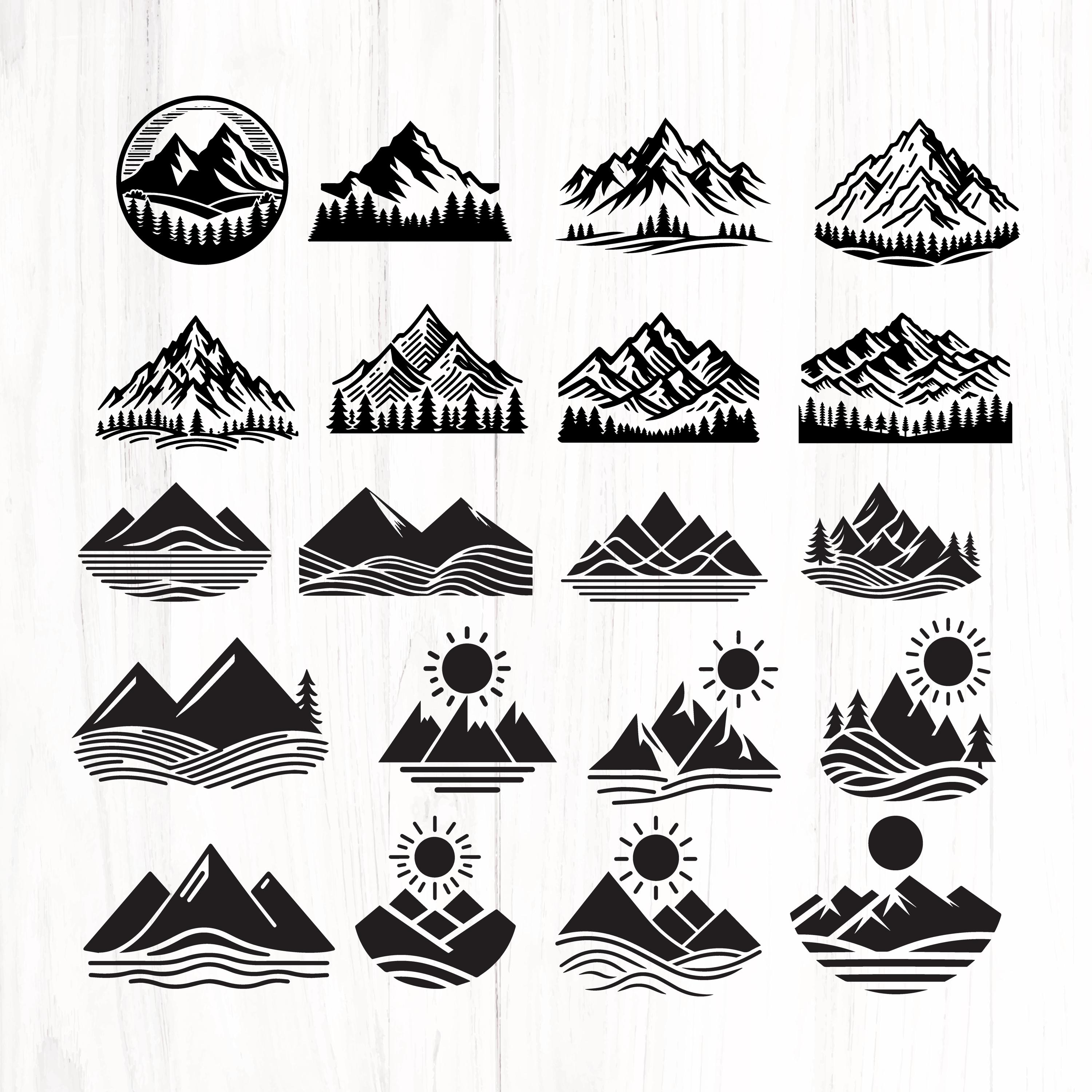 Mountains Svg Bundle, Mountain Svg, Mountains Cut File, Mountain ...
