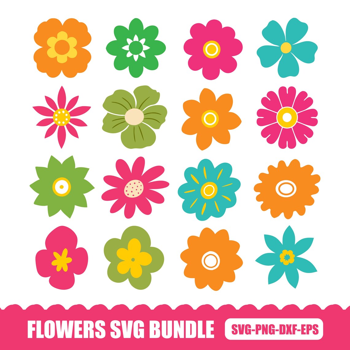 Flower Svg Bundle, Flower Png Bundle, Flower Clipart, Flower Bundle Svg ...