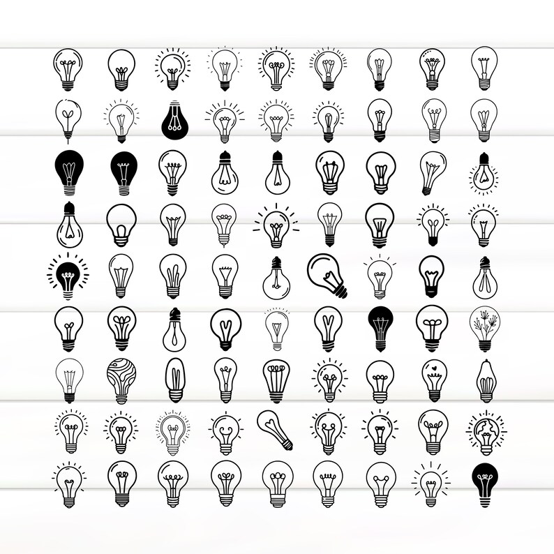 Light Svg Bundle, Lightbulb Svg, Light Bulb Png, Light Bulb Cut Files ...