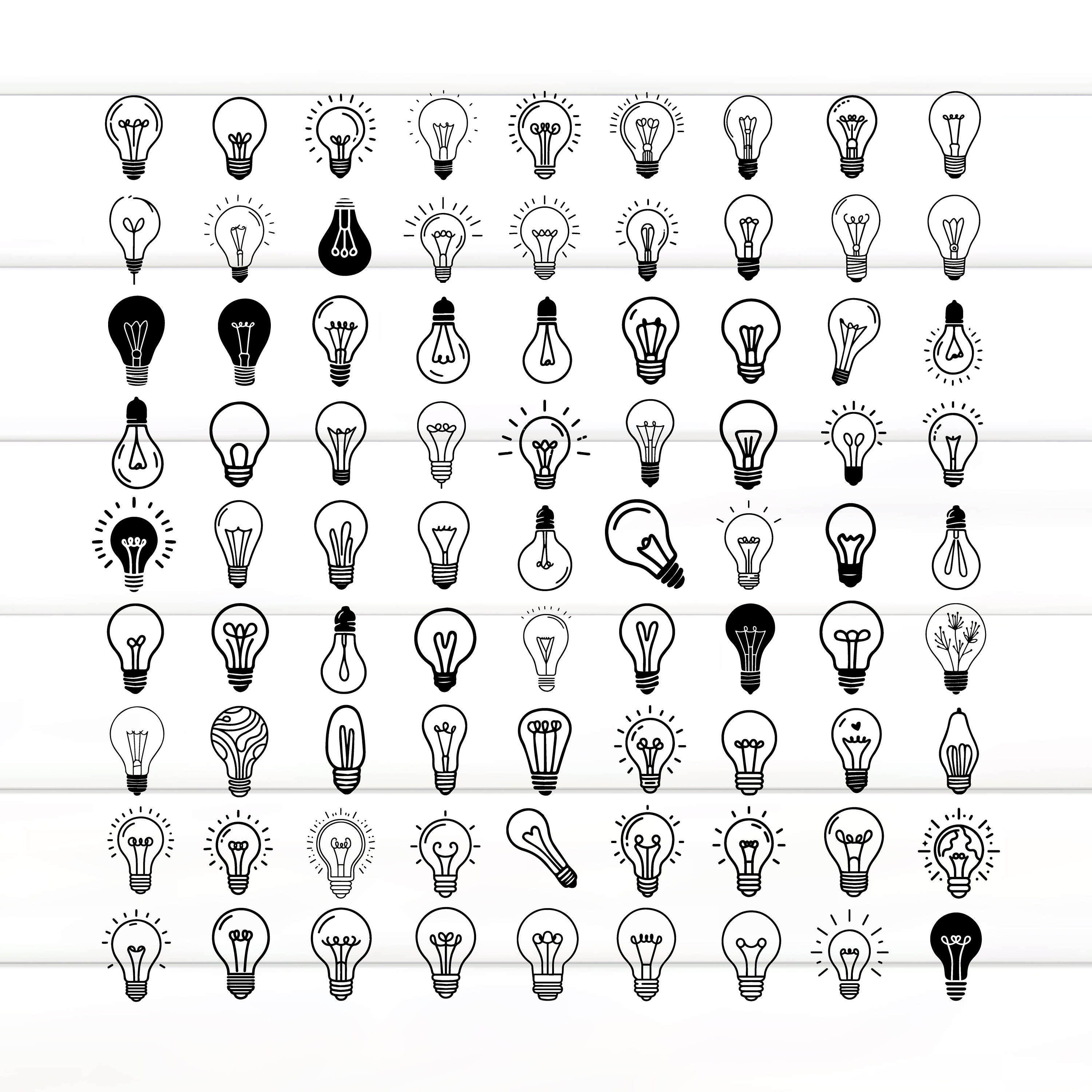 Light Svg Bundle, Lightbulb Svg, Light Bulb Png, Light Bulb Cut Files ...