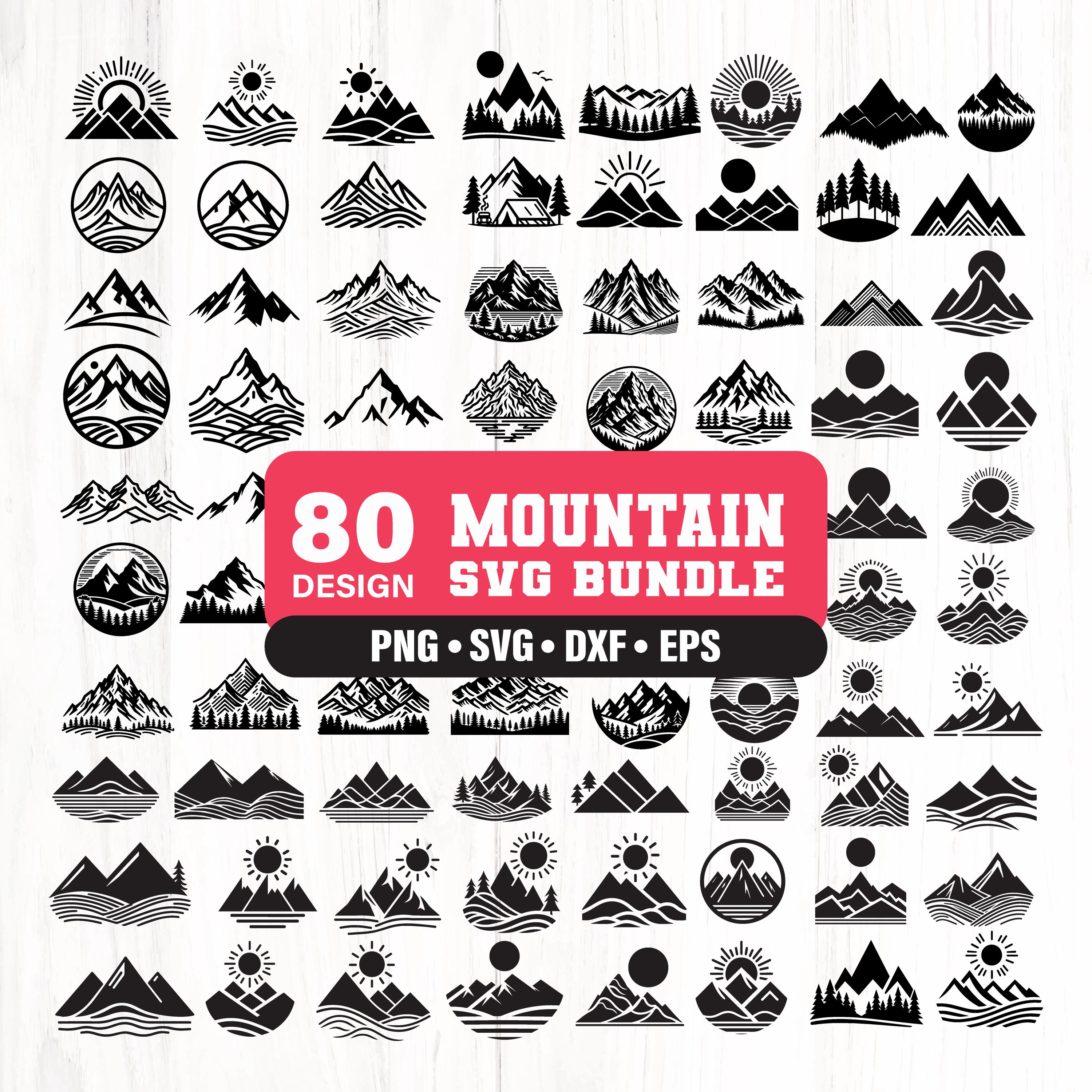 Mountains Svg Bundle, Mountain Svg, Mountains Cut File, Mountain ...